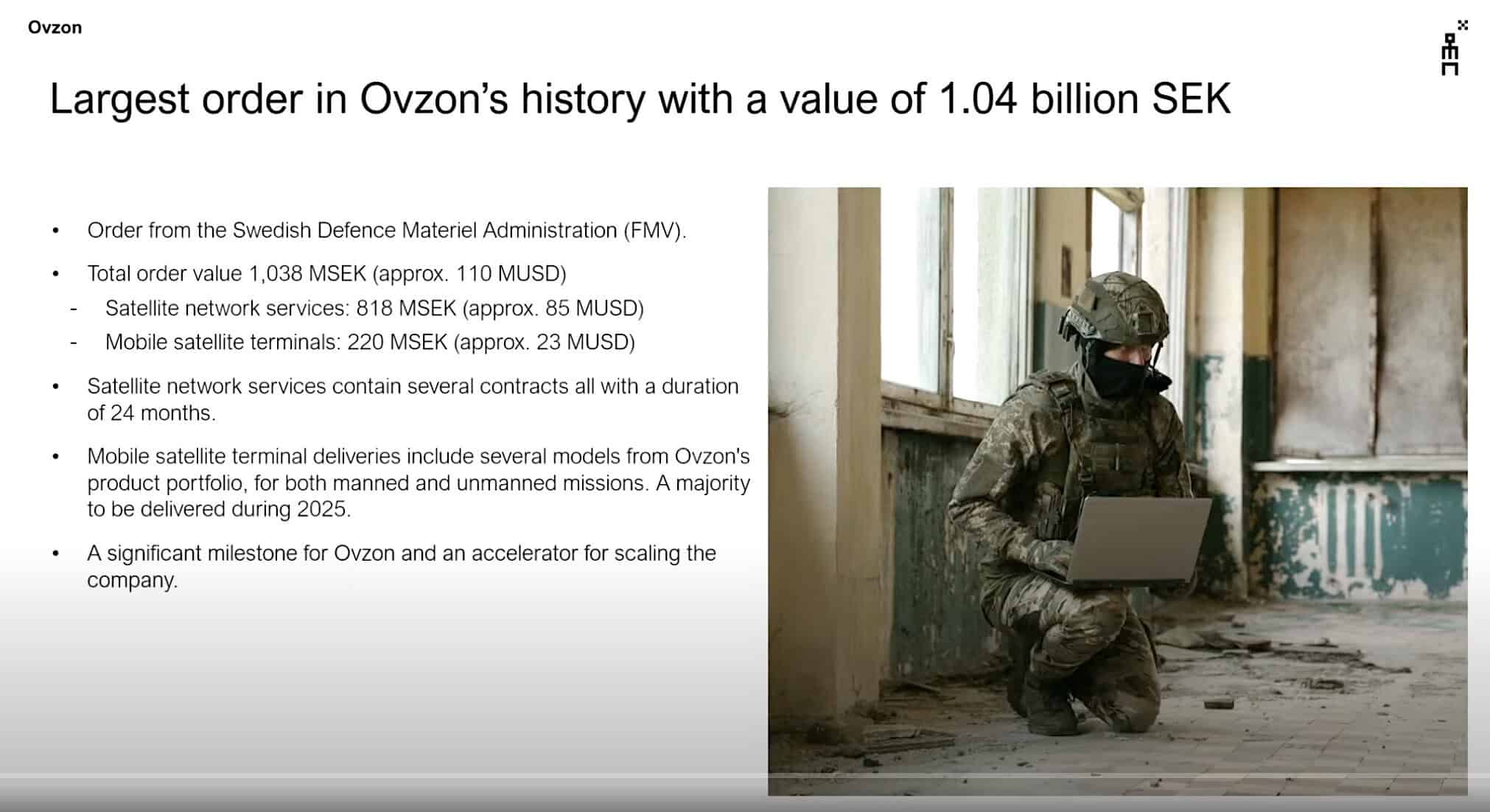 Ovzon wins $110M contract with Swedish military for mobile terminals ...